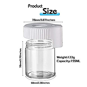 Honeypuff Magnifying Jar with Light, Light-Up LED Transparent Glass Air Tight Storage Jars Magnifying Viewing Jar (White)