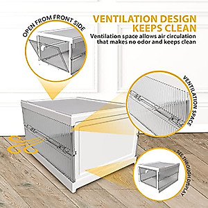 Solid Plastic Not Flimsy 5 Layers Foldable Shoe Storage Boxes or Sneaker Storage Boxes - Easy Installation- All-in-One Clear Shoe Box with Doors - Space Saving Shoe Boxes or Shoe Organizer By Utopia Home