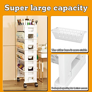 5 Tier Book Rack Storage Bookshelf, Movable Unique Bookcase, Large Capacity Utility Organizer White Bookshelves for Children Students Study in Bedroom Living Room Home School,White