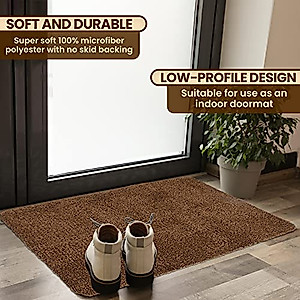 RugMast Indoor Door Mat for Entryway, 20" x 30" Washable, Non Slip Super Absorbent Microfiber Rugs for Entryway, Low Profile
