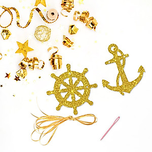 Dalaber Let's Get Nauti Banner, Nautical Theme Birthday / Bridal Shower / Bachelorette Party Decoration, Anchor Cruise Banner for Wedding Party Favors, Funny Wedding Bachelorette Party Supplies