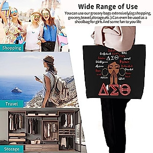 Women Reusable Tote Bag Shoulder Bag Sorority Gift For Women Men Travel Bag Reusable Grocery Bags Foldable Shopping Bag