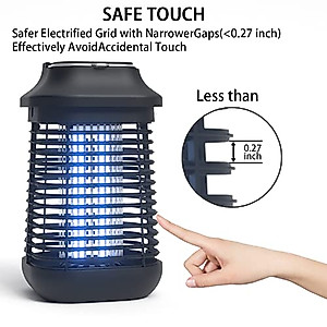 Bug Zapper Outdoor/Indoor,Mosquito Zapper 4200V High Powered Waterproof Electronic Mosquito Killer,15W UVA Mosquito Lamp Bulb,Fly Traps Patio Insects Killer,Trap Killer for Home,Kitchen, Backyard