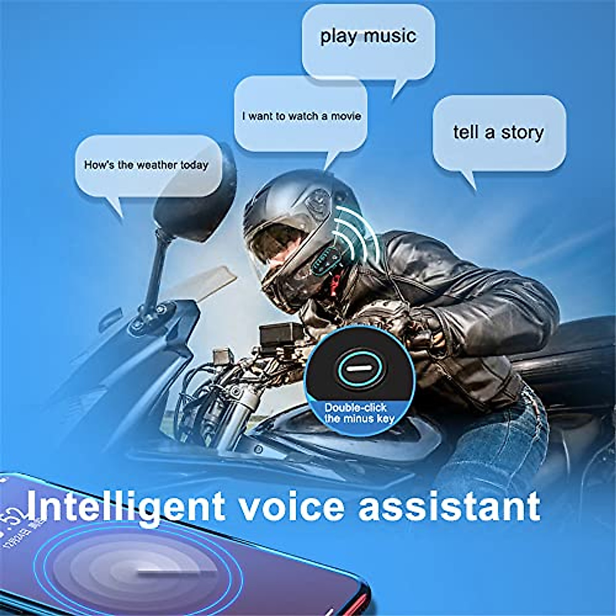 Motorcycle Helmet Bluetooth Headset,Outdoor Bluetooth headphones for Helmet,160 Hrs Riding Bluetooth Speaker Helmet, A10 Motorbike Helmet Communication System (Waterproof/Handsfree/Stereo Music/GPS)