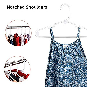 Binswloo Children's Clothes Hangers, Plastic Heavy Duty Kids Hangers Baby Nursery Hangers Tubular Hangers, 11.4 Inch, Pack of 30, White