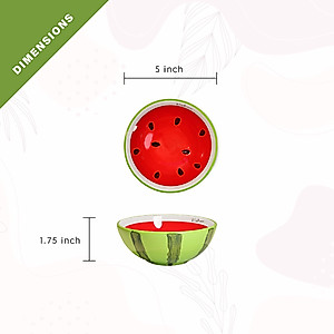 Fruit Bowl Kitchen Set Ceramic Hand Painted Fruit Shaped Lemon, Watermelon, and Orange Bowls For Children - Great Set of 3 Snack Container Salat Bowls for Desserts, Snacks, Rice, Salads, Rice