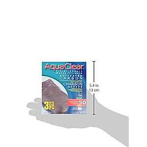 AquaClear Activated Carbon Filter Inserts, 3 Pack – Replacement Chemical Filter Media for 50 Gallon Tank