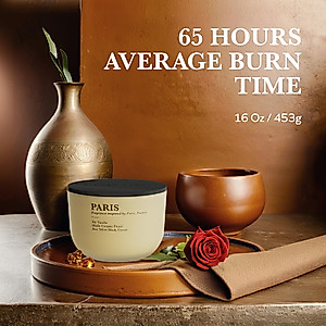 Hidden Label Vanilla Cream Candles for Home Scented, Large 3 Wick Scented Natural Soy Candles, Soy Candle with Wood Lid,Relaxing Aromatherapy Scented Candle,16oz