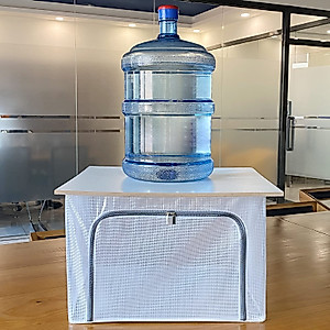 PENGFULL 2 Pack PVC Clear Window Storage Bins,Large Foldable Storage Bins Boxes with Steel Frame, Stackable Container Organizer Set with Carrying Handles,2 Clear Windows,Front Window Take Out, 66L