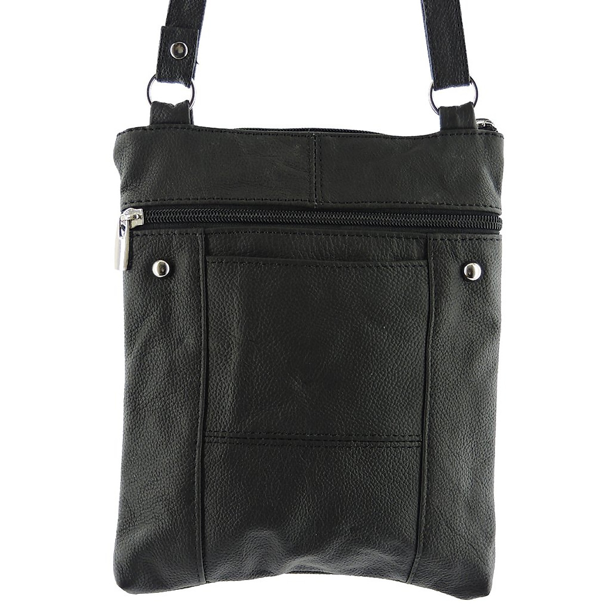 SILVERFEVER Genuine Leather Organizer Handbag Cross Body - Shoulder Travel Bag (Red)