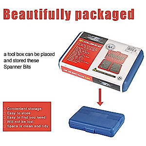 Screwdriver Bit Set, Sunsbell Security Bit Set Extra Long Magnetic Driver Kit, Drill Screwdriver Bit Set, Screw Driver Bits with Case, Hex, Star Bits, Square, Spanner Bits - 50Pcs