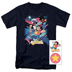 Steven Universe Gems Cartoon Network T Shirt & Stickers (Small) Navy