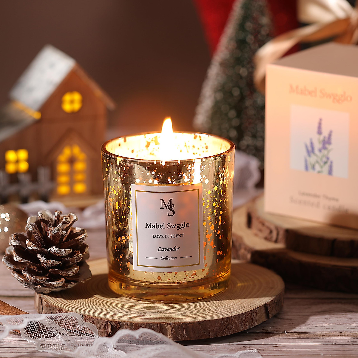 Christmas Gifts for Women Mom and Best Friends,Birthdays Gift Baskets for Women,Includes Scented Candle Reed Diffuser Fuzzy Socks Snow Globe Decor Flowers & More