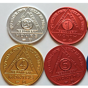 SET of 12 Recovery AA Medallion / Coins BSP 24hr-11mo Commemorative