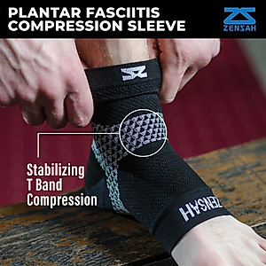 Zensah Plantar Fasciitis Compression Foot Sleeve Plantar Fasciitis Sock, Beige, Small, 1 Single Sleeve - Beige (6324)