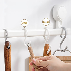 Mt.Jun 6-Pack Secure & Quiet Plastic S Hooks, Flexible Neck for Easy Twist & Lock, Completely Rust-Free, Holds up to 10 lbs, White, Large (3.5 inch)