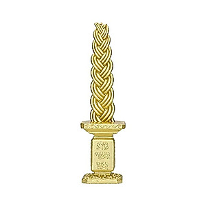 Shalhevet Light Gold Self Standing Long Lasting Golden Havdalah Candle (Gold/Gold)