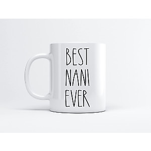 FundingCharlee Best Nani Ever Coffee Mug - Font Rae Dunn Inspired Style Father's DayMother's Day Family For Birthday Present The 11oz, White (KMB2PG8Y8O-11oz)
