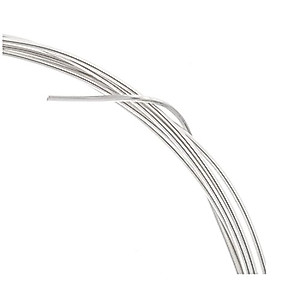 Adabele 5 Feet Authentic Sterling Silver Wire Half Hard Jewelry Wire Round Beading Wire (Wire 0.6mm/22 Gauge/0.024 Inch) SS282-0.6