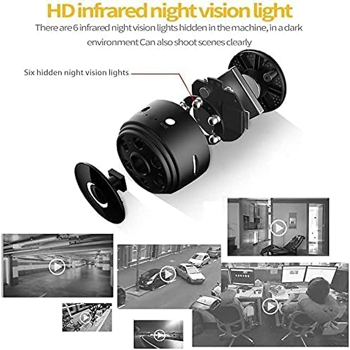 MDGLSYEE SHPTDJTIC Wireless Security Camera Mini Camera Outdoor/Indoor with Audio, Home Surveillance Camera, 1080P IP HD Build-in Battery 350mah，Infrared Night Vision, HDWIFI（3-Pack）