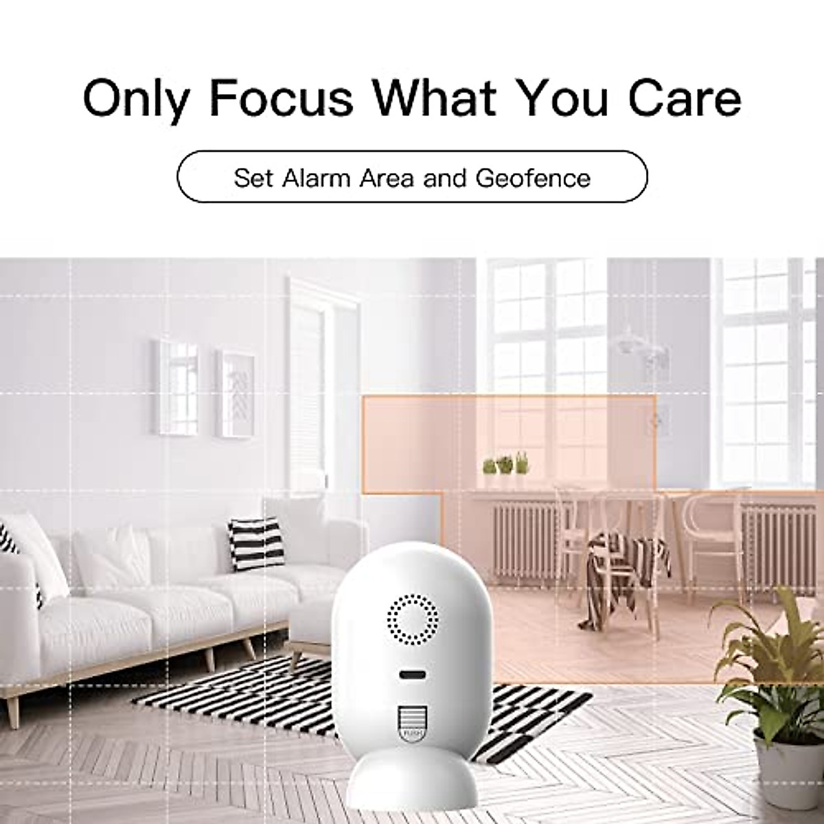 LAXIHUB 5GHz WiFi Security Camera Indoor Baby Monitor Cam White Home Pet/Dog/Cat Camera with App, 5Ghz/2.4Ghz Dual Bands,1080P FHD Night Vision, 2-Way Audio, Motion Detection Area Customized