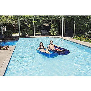 Poolmaster Riviera Wet/Dry Swimming Pool Float Sun Lounge , Blue