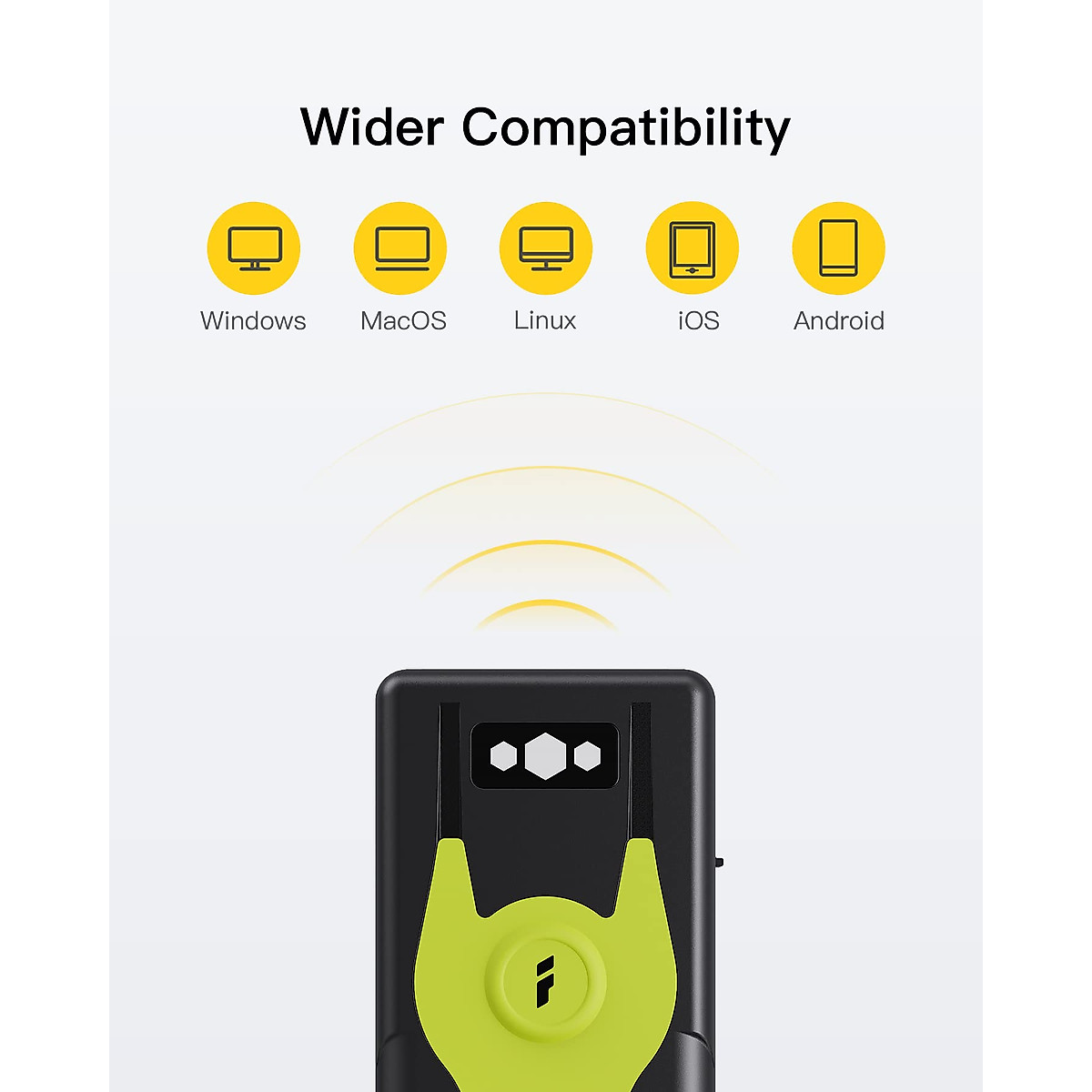 Inateck Bluetooth Scanner 2D Barcode Scanner 2.4Ghz USB Adapter, Screen Scanning, Exclusive Shortcuts, BCST-42