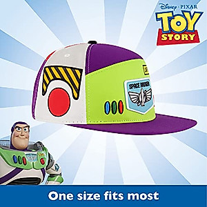 Concept One Disney Pixar Toy Story 4 Baseball Cap, Buzz Lightyear Adult Snapback Hat with Flat Brim, Multicolor, One Size
