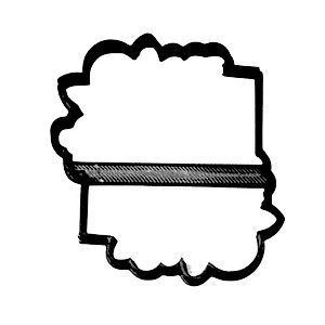 FLORAL SQUARE FRAME OUTLINE FLOWER EDGE COOKIE CUTTER MADE IN USA PR3225