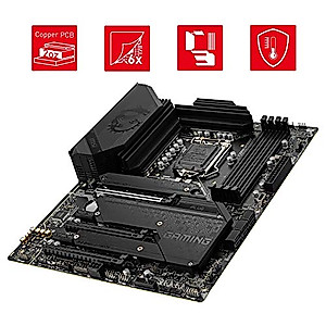 MSI MPG Z590 Gaming Plus Gaming Motherboard (ATX, 11th/10th Gen Intel Core, LGA 1200 Socket, DDR4, PCIe 4, CFX, M.2 Slots, USB 3.2 Gen 2, DP/HDMI, Mystic Light RGB)