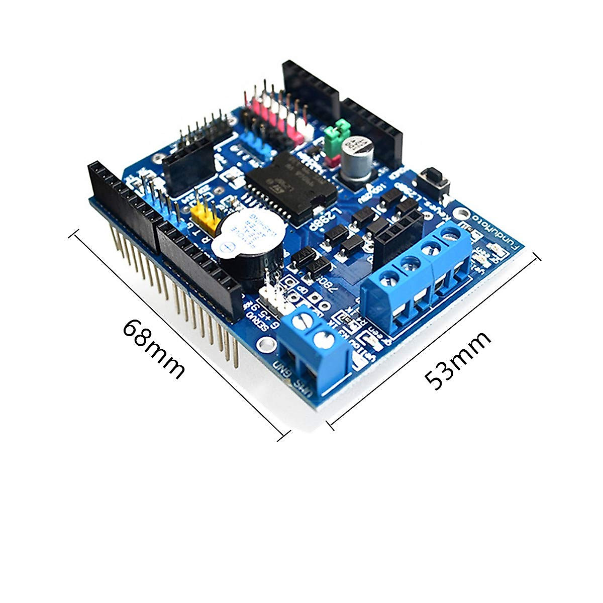 FainWan L298P DC Motor Drive Module L298P DC Motor Drive Shield H-Bridge Drive Expansion Board High-Power DC Stepper Motor Controller Compatible with Ar-duino