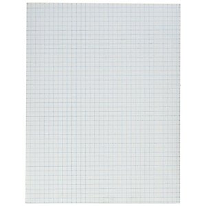 School Smart Graph Paper Pad with Chipboard Back, 8-1/2 x 11 Inches, 1/4 Inch Rule, White, Pack of 12
