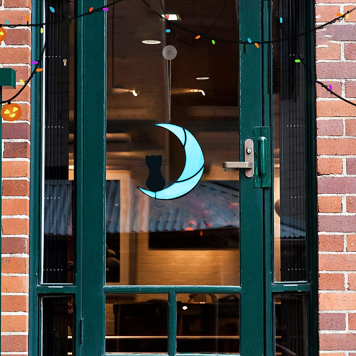 Black cat Sitting on The Moon Metal Decorative Wall Hanging Balcony Garden Decorative cat Gift to People who Love Cats Holiday Birthday Gift to Girls, Mothers or Women (cat Sitting on The Moon)