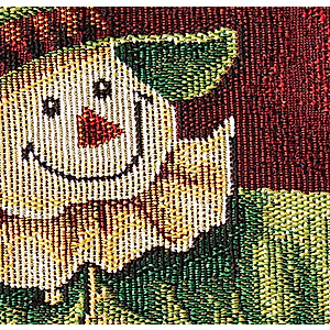 Violet Linen Fall Harvest Thanksgiving Autumn Leaves Sunflowers Fruits Pumpkins Tapestry Pattern, Polyester Cotton Woven Tapestry, Scarecrow, 13 X 19, Rectangler Set of 4, Decorative Place Mats