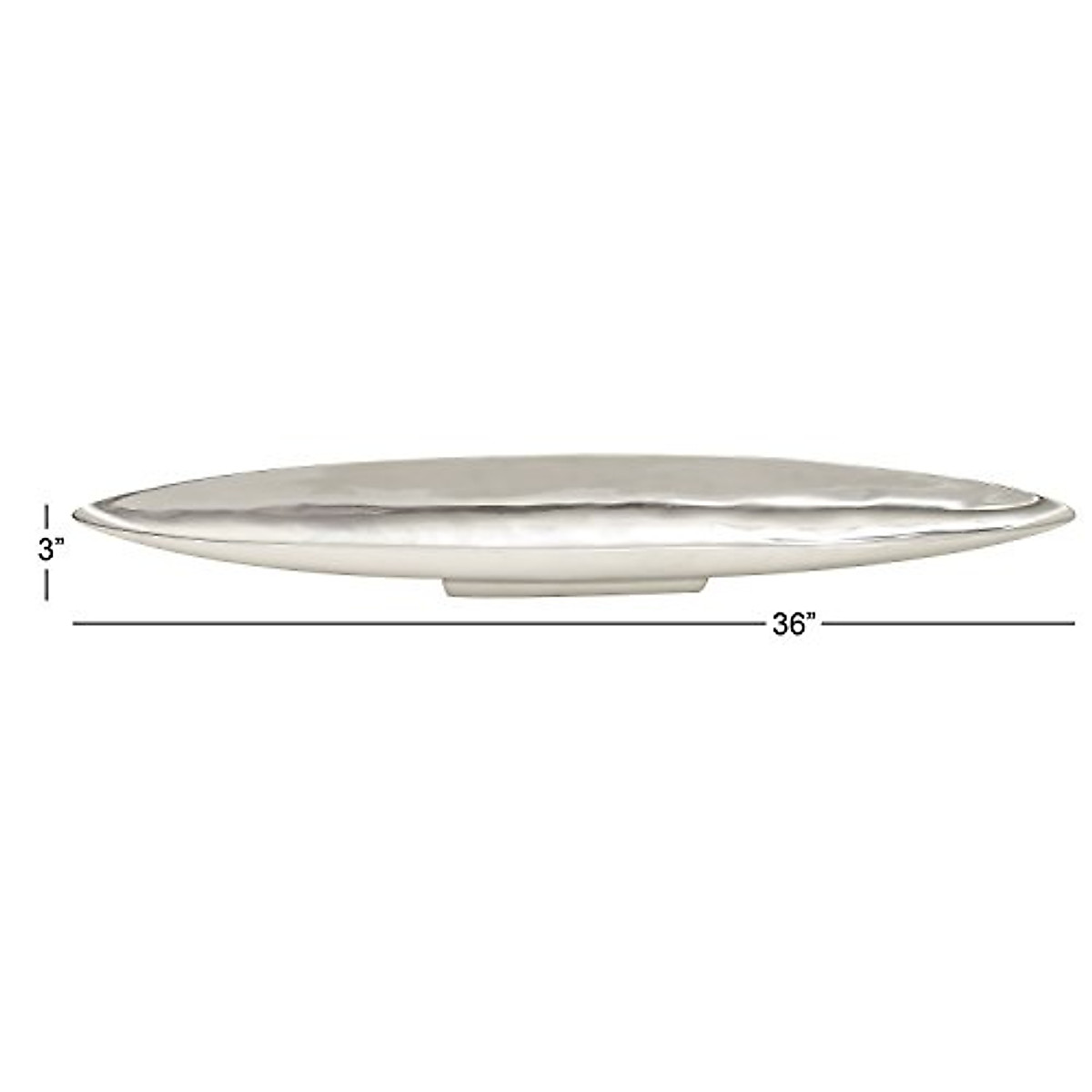 Deco 79 Aluminum Tray, 34" x 5" x 3", Silver
