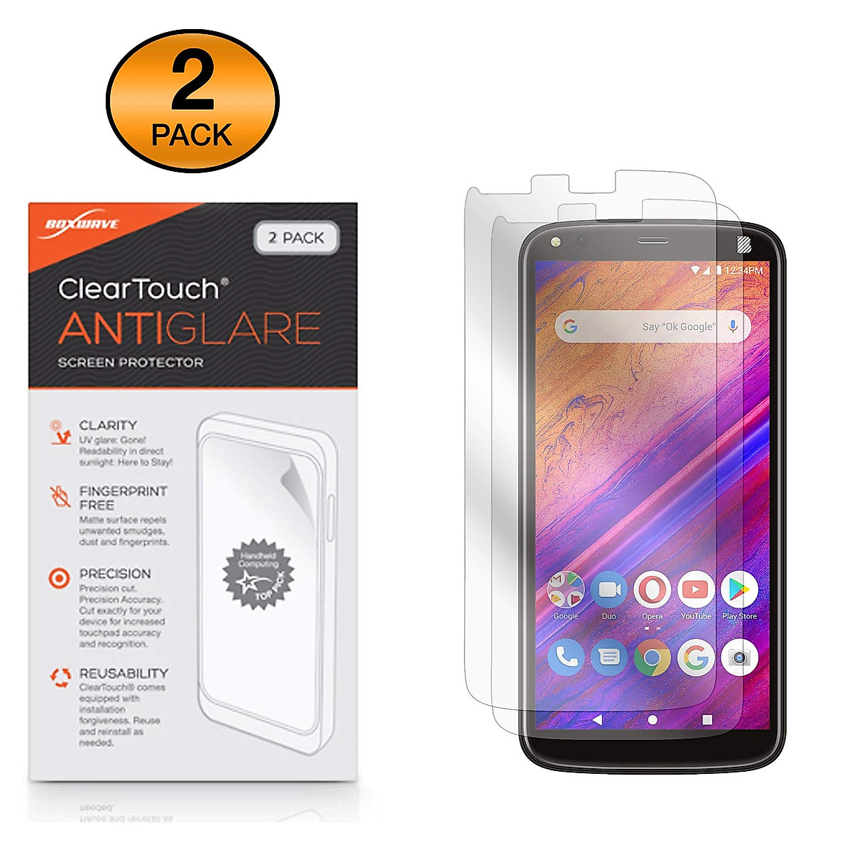 BoxWave Screen Protector Compatible with BLU G5 - ClearTouch Anti-Glare (2-Pack), Anti-Fingerprint Matte Film Skin for BLU G5