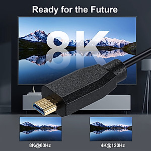 Kework 4ft HDMI 8K Extender Coiled Cable, 90 Degree Up Angle Micro HDMI 8K Male to HDMI 8K Female Extension Adapter Shield Cable, Micro HDMI 2.1 to HDMI 2.1 Version Spiral Spring Cord, 8K@60HZ