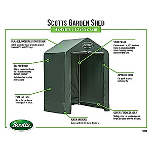 Scotts 4' x 4' x 6' Water-Resistant Pop-Up Deck and Garden Storage Shed Kit