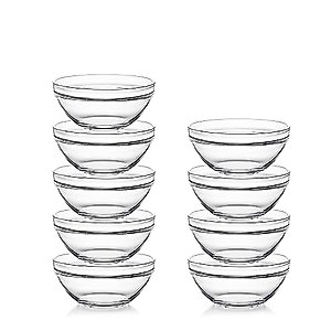 Sweejar 4.5 inch Small Glass Bowls Set, 12 oz Prep Bowls for Cooking, Small Bowls for Kitchen, Dessert Bowls for Ice Cream, 9 pack