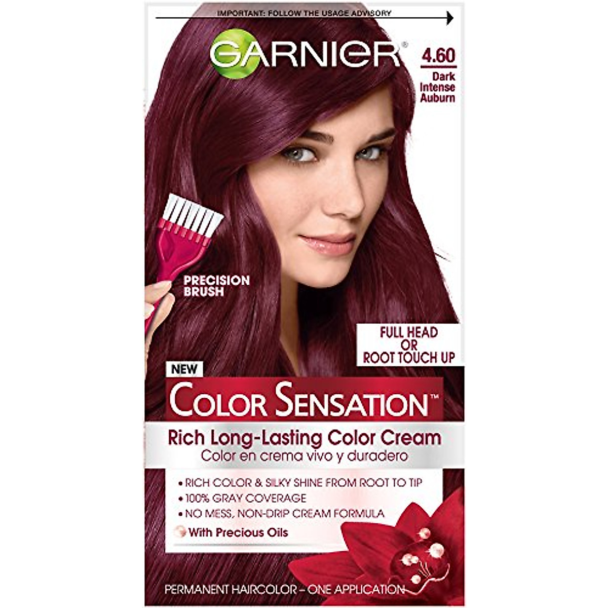 Garnier Color Sensation Hair Color Cream, 4.60 Cherry on Top (Dark Intense Auburn), (Pack of 3) (Packaging May Vary)