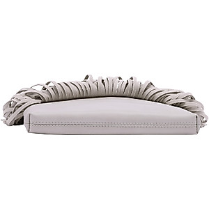 B BRENTANO Vegan Fringed Crossbody Bag with Studs (Light Gray)