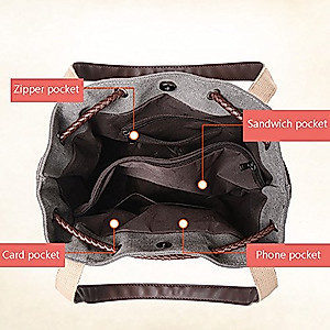 Hiigoo Printing Canvas Shoulder Bag Retro Casual Handbags Messenger Bags (Brown)