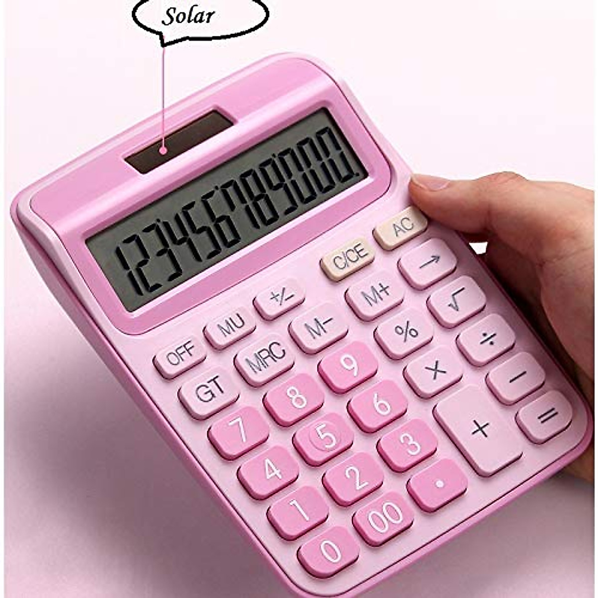 MJWDP 12 Digit Desk Calculator Large Buttons Financial Business Accounting Tool Big Buttons Battery and Solar Power