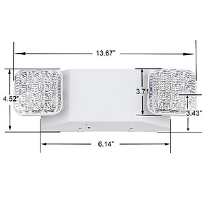 GRUENLICH LED Commercial Emergency Light with Dual Head and Backup Battery, US Standard, AC 120-277V, Hardwired Emergency Light Fixtures for Business Office Power Outages, 4-Pack
