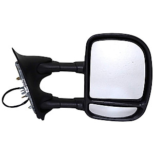 Dorman 955-364 Passenger Side Power Door Mirror - Folding, Telescopic, Round Plug Compatible with Select Ford Models, Black
