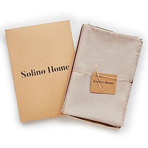 Solino Home Linen Dinner Napkins 20 x 20 Inch – Natural Set of 4 – 100% Pure Linen Fringe Cloth Napkins for Thanksgiving, Christmas – Machine Washable and Handcrafted from European Flax