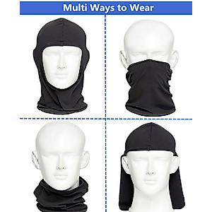 Balaclava Ski Mask Head Mask Full Face Mask Windproof Face Cover Sun UV Protection Scarf Men Women Outdoor Sport Cycling Cap (Black)
