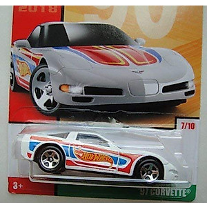 Hot Wheels 90s, White '97 Corvette 7/10 50TH Anniversary