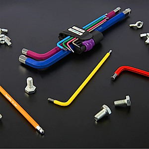 DeeAWai Hex Key Allen Wrench Set, 9 pcs Allen Key Set Tools with Ball End, 1.5mm-10mm, Metric Long Arm Hexagon Wrench, Alloy Steel L-Keys Wrenches for DIY, Bike and Motorcycle Maintenance