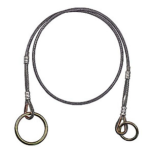 Palmer Safety 6' Anchor Cable Cross Arm with 1/4” Vinyl Coated I-Beam Cable, Large Ring and Small Ring for Pass-through - Meets or Exceeds ANSI Z359.18-2017